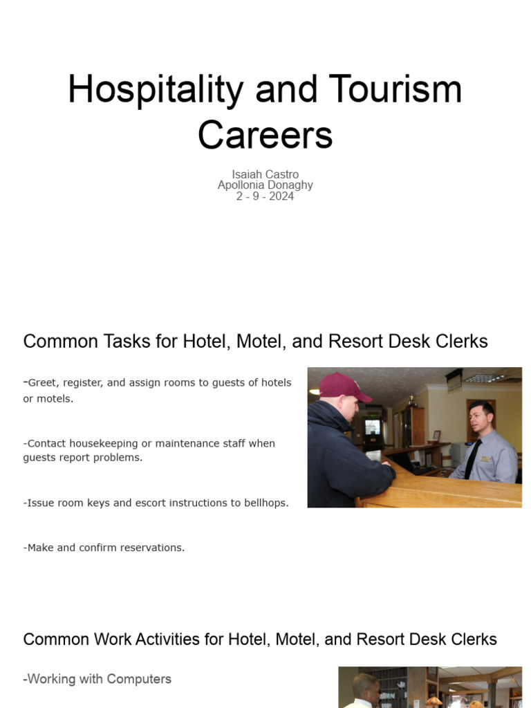 Hospitality and Tourism Careers | PDF | Motel | Hotel