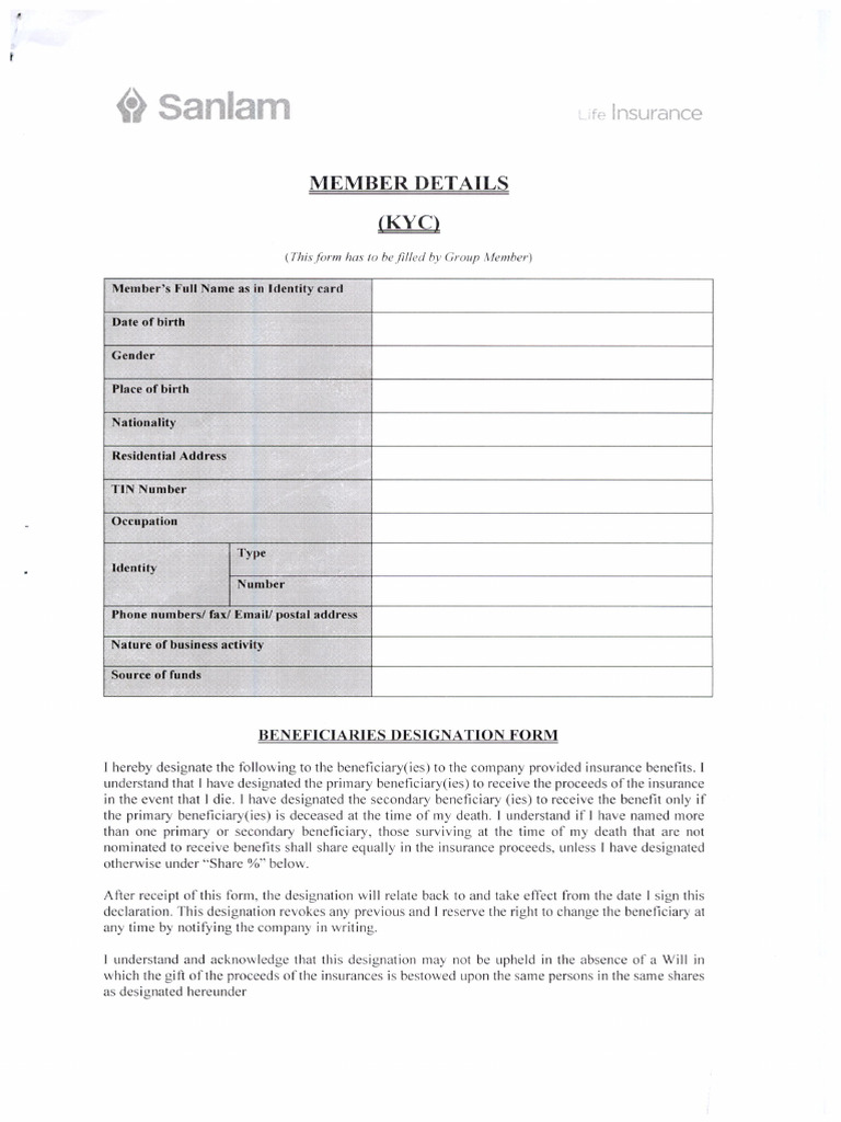 Sanlam's Members Details | PDF