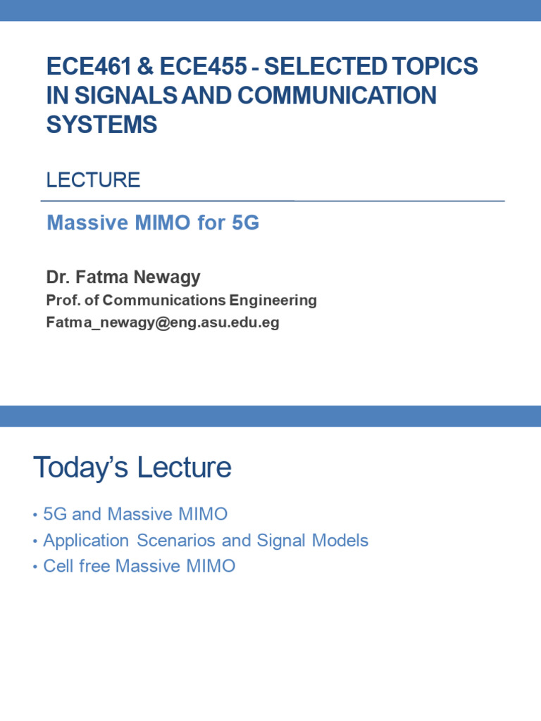 Lecture 6 Massive MIMO | PDF | Mimo | Cellular Network