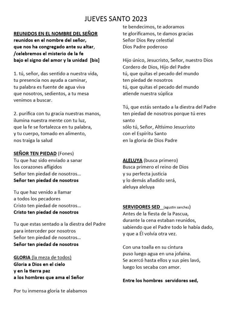 Jueves Santo 2023 | PDF | Amor | eucaristía