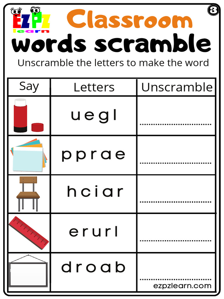 Word Scramble Activity for Classrooms | PDF