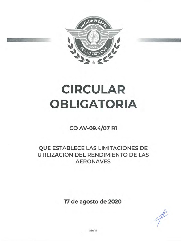Circular Obligatoria: CO AV-09.4/07 R1 | PDF | Quitarse | Pista