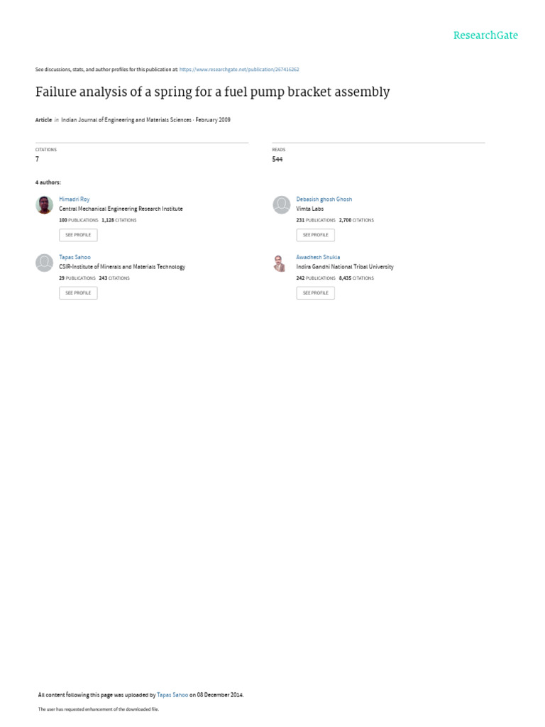 Failure Analysis of A Spring For A Fuel Pump Brack | PDF | Fracture ...