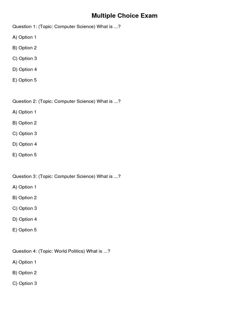 Multiple Choice Exam | PDF | Observation | Science