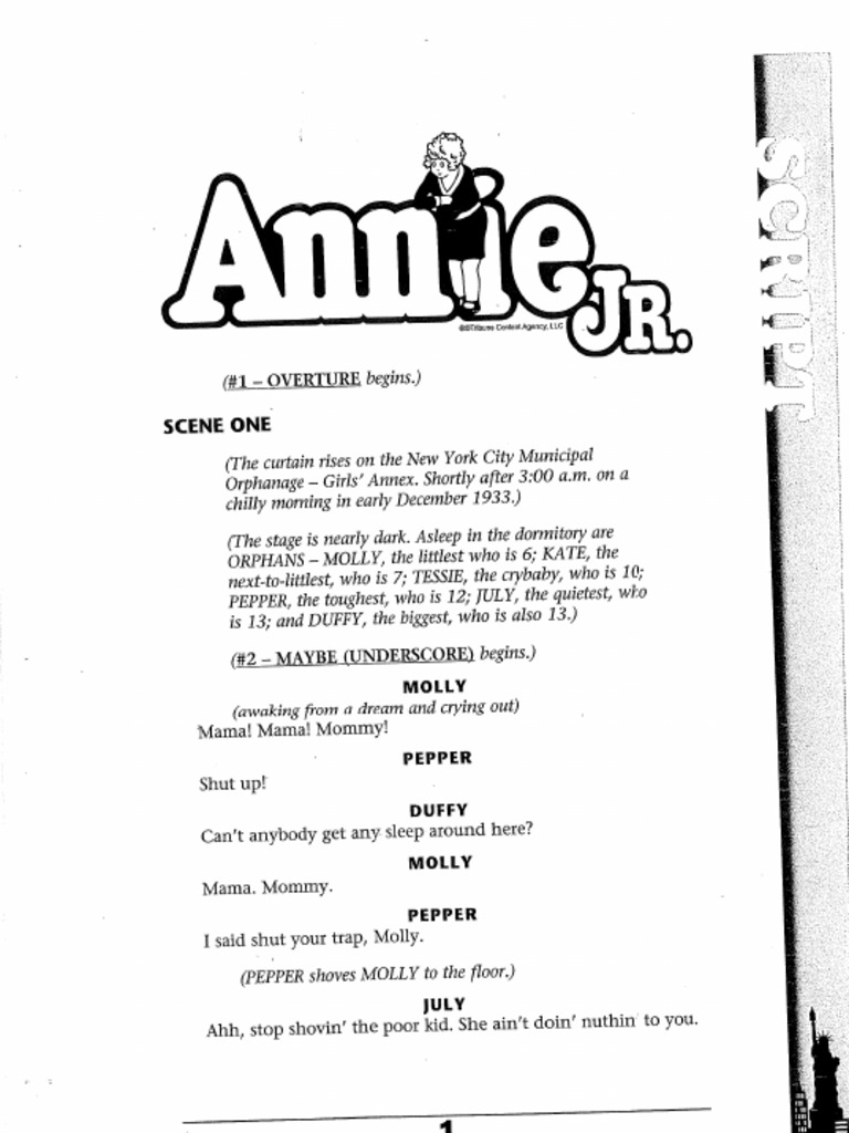 Annie Jr. Script | PDF