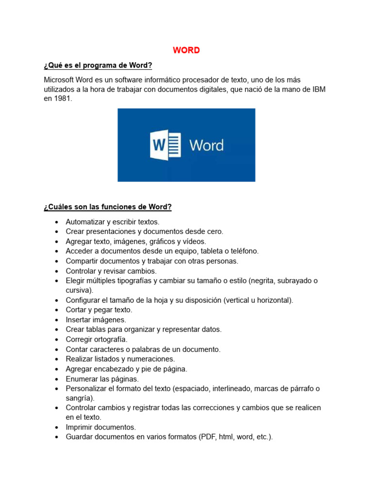 Qué Es Word | PDF | Microsoft Word | Procesador de textos