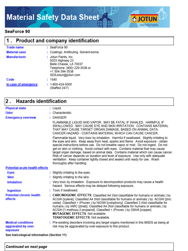 MSDS | PDF | Waste | Personal Protective Equipment