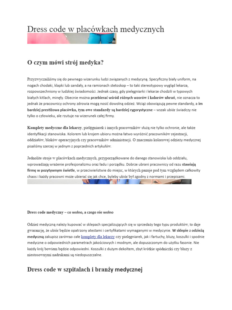 Ubiór Rejestratorki Medycznej | PDF