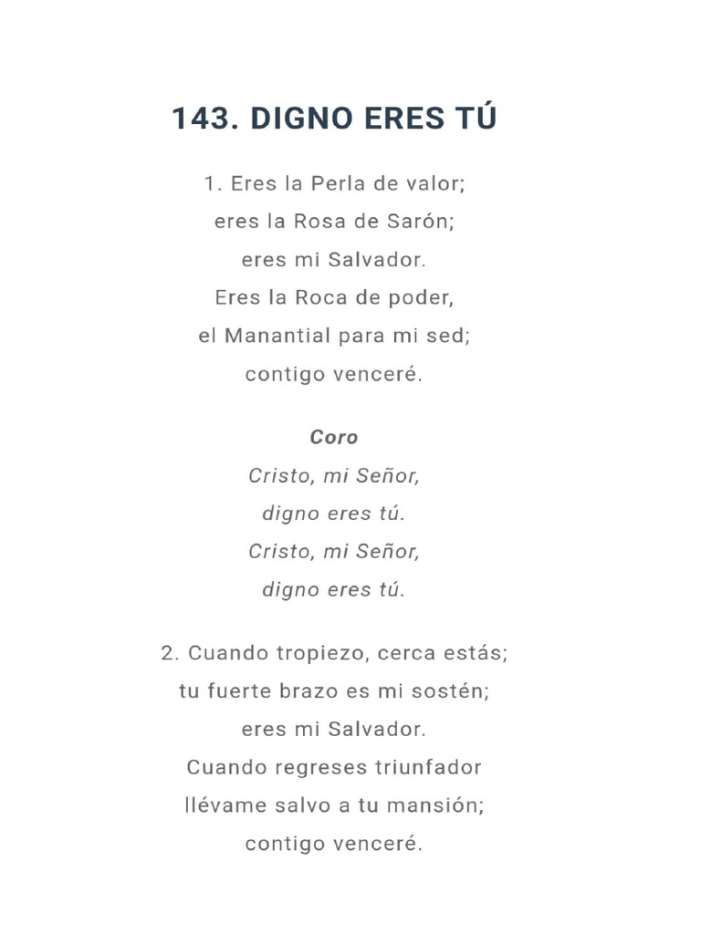 Digno Eres Tu | PDF
