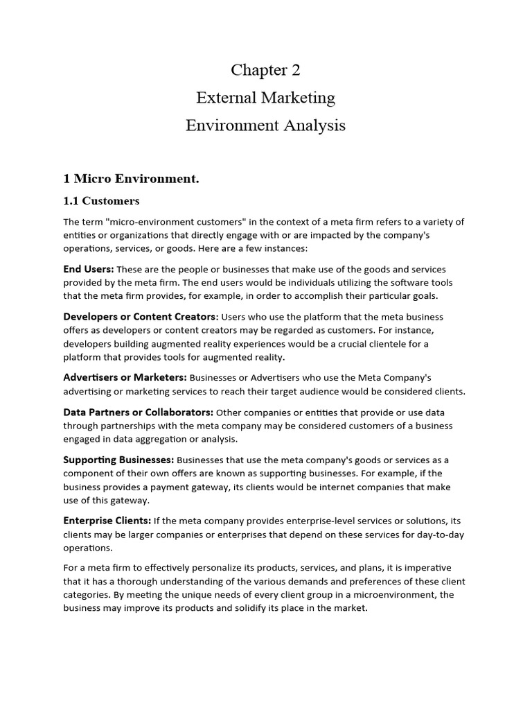 Micro Environment Analysis for Meta Firms | PDF | Business