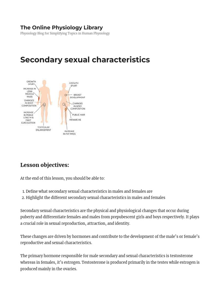 Understanding Secondary Sexual Characteristics | PDF | Puberty | Breast