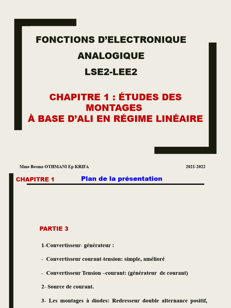 chapitre-3-AOP-1 | PDF | Redresseur | Amplificateur opérationnel