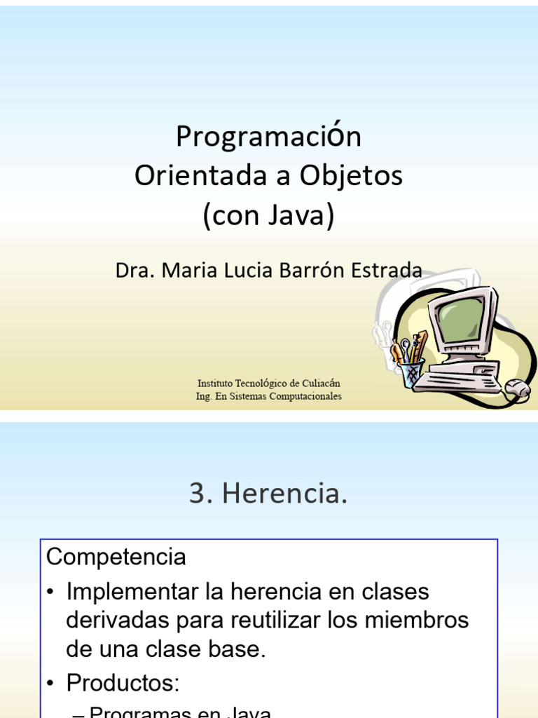 Unidad 3 Herencia Poo 2023 Pdf Herencia Programación Orientada A Objetos Objeto