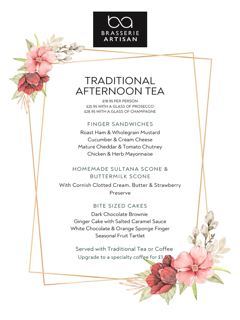 2024 Afternoon Tea Menu | PDF | Scone | Cakes