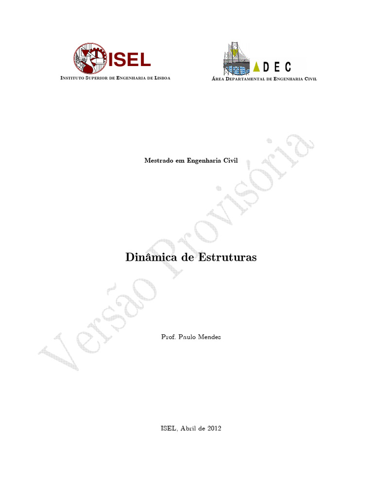 Dinâmica de Estruturas no Mestrado ISEL | PDF
