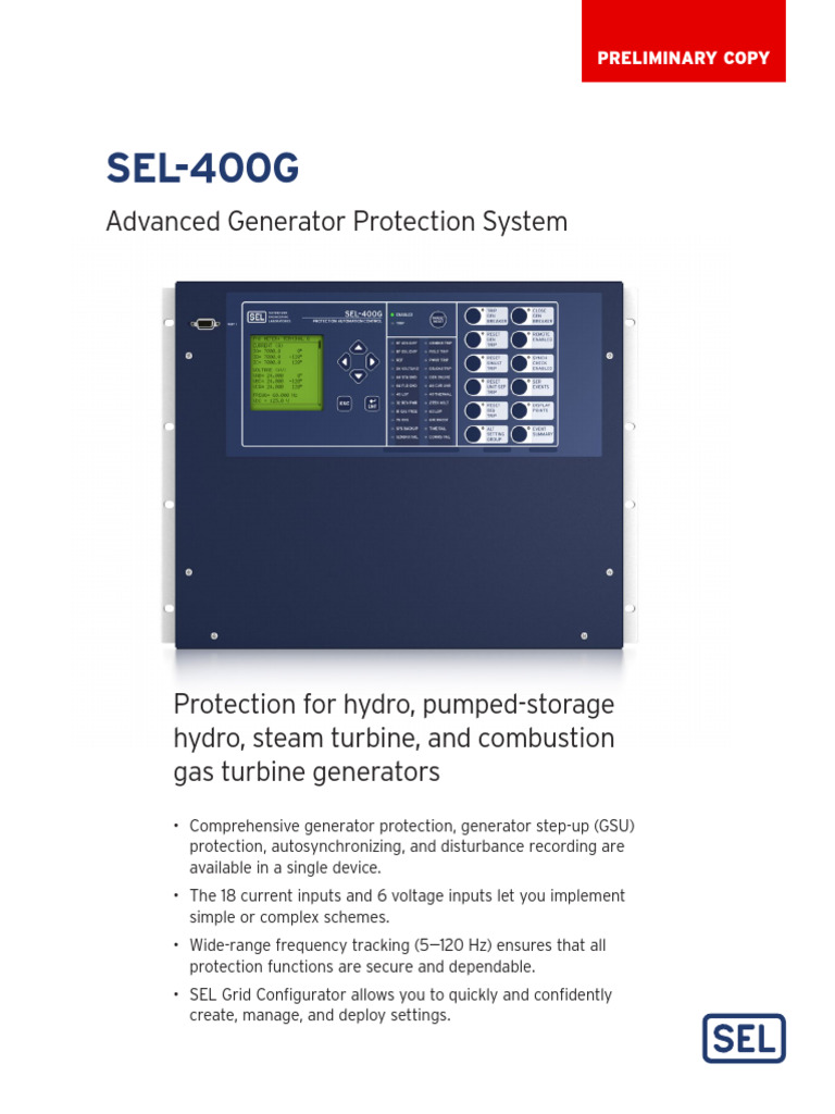 Generator Protections SEL400G | PDF | Electric Generator | Computer Network