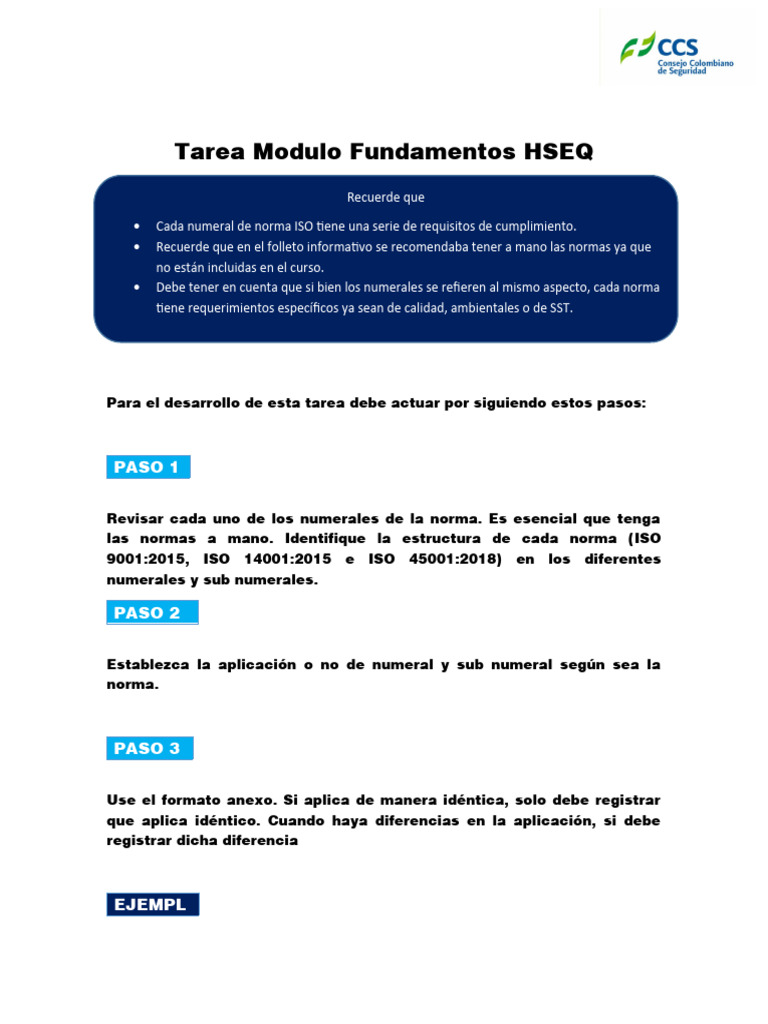 Tarea Modulo 1 Fundamentos Hseq | PDF | Informática