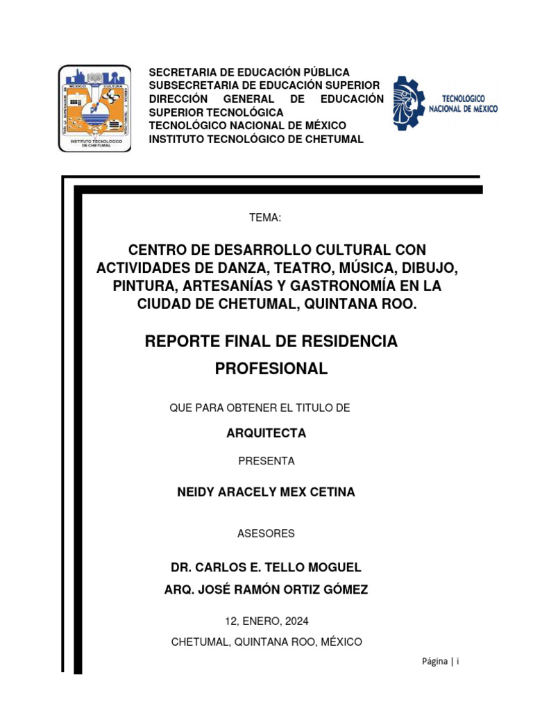 Reporte Final de Residencia Profesional (Mex Cetina) | Descargar gratis PDF | Diseño | México