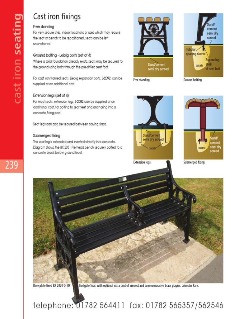 Cast Iron Seating Installation Options | PDF | Concrete | Building ...