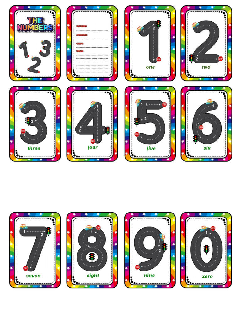 Numeros 1 A 10 Ingles y Español | PDF