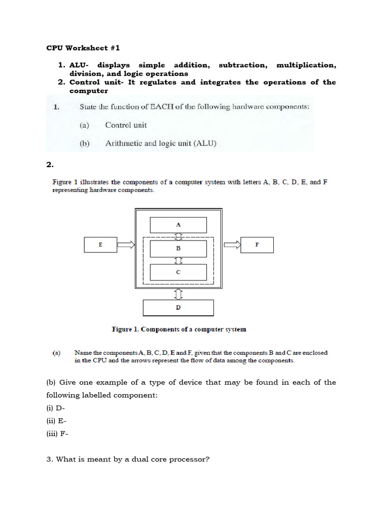 CPU Worksheet | PDF