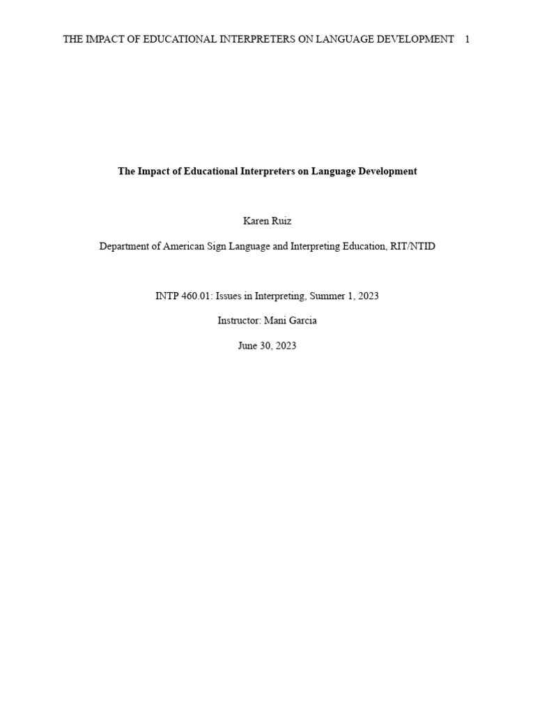 Karen Ruiz Resarch Proposal Issues in Interpreting | PDF | Language Interpretation | Language ...