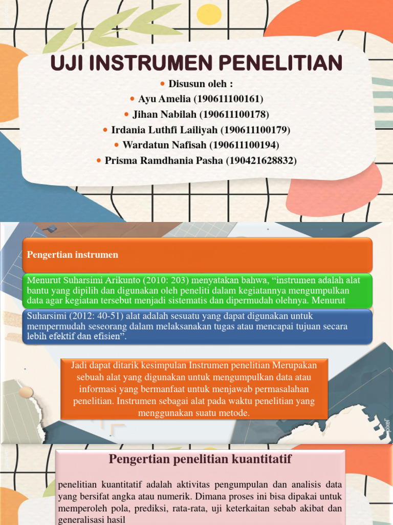 Uji Instrumen Penelitian Kuantitatif | PDF