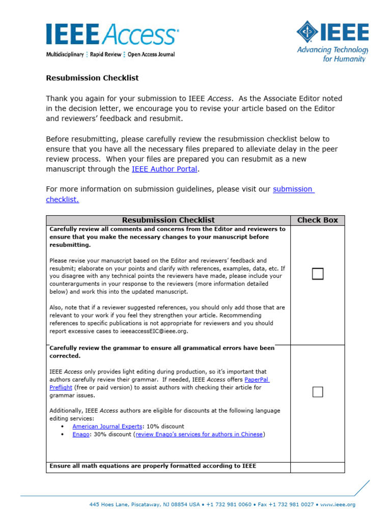 Resubmission-Checklist | PDF | Editing | Variable (Mathematics)