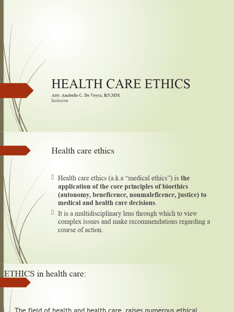 Health Care Ethics 2024 | PDF | Nursing | Medical Ethics