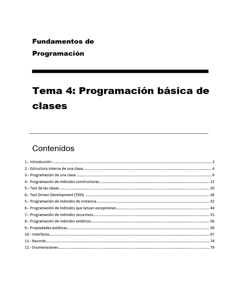 Tema4 Pdf Programación Constructor Programación Orientada A Objetos