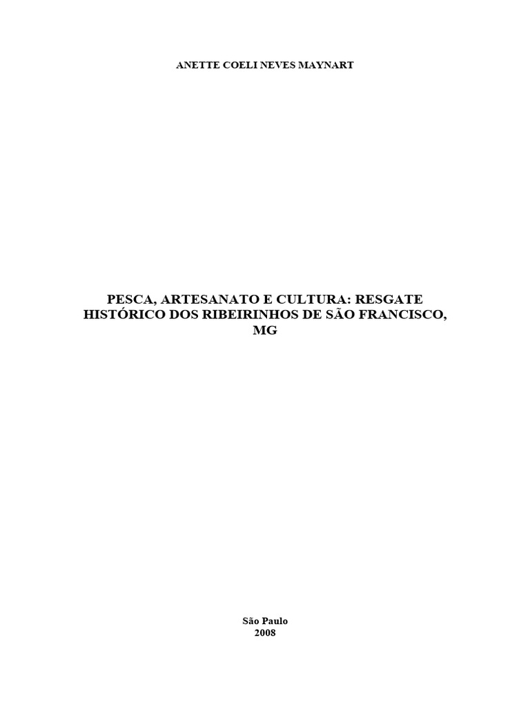 Pesca, Artesanato e Cultura - Resgate Histórico Dos Ribeirinhos de | PDF