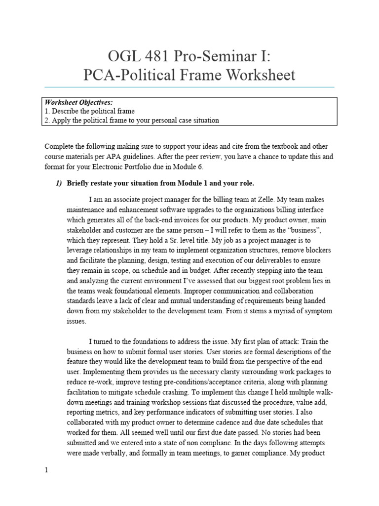 4 Political Frame Worksheet | PDF | Scrum (Software Development)