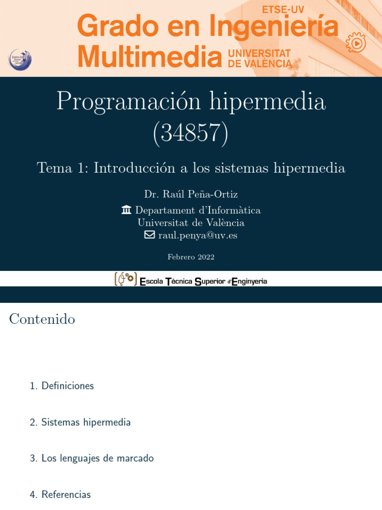 Tema 1 Introducción A Lso Sistemas Hipermedia | PDF