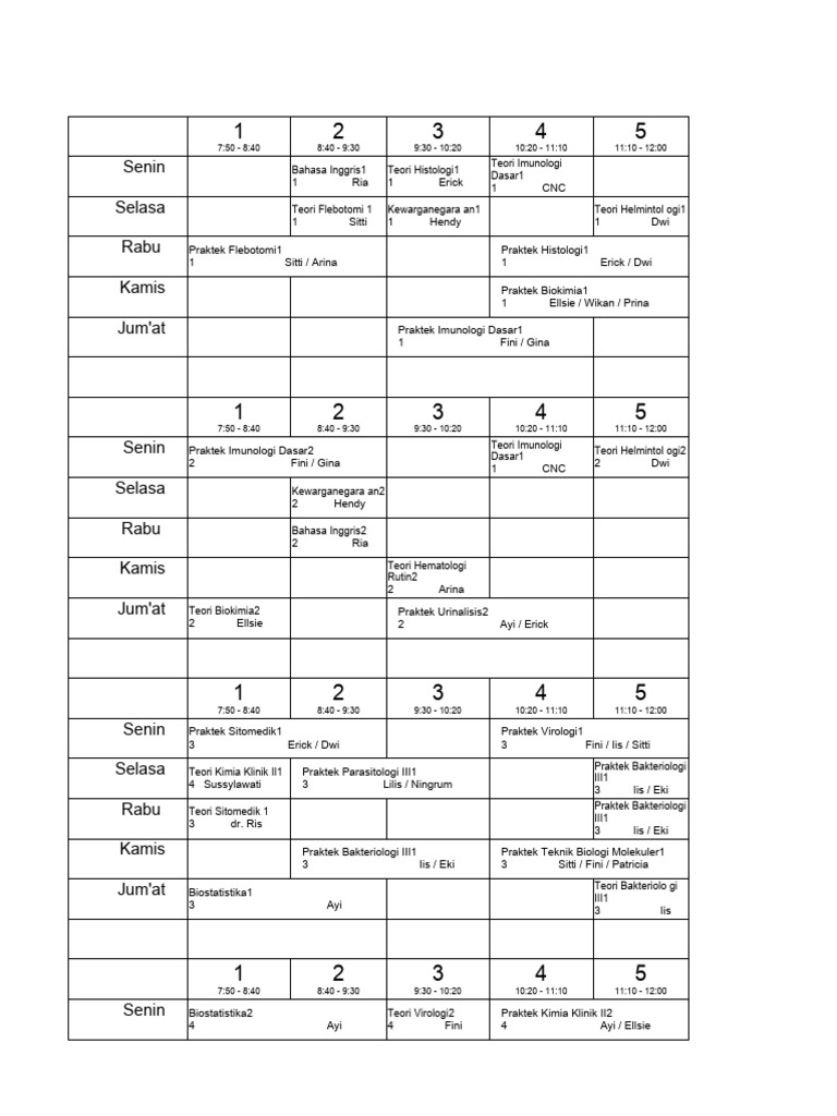 Jadwal TLM D3 Genap 20232024 (rencana 2) | PDF