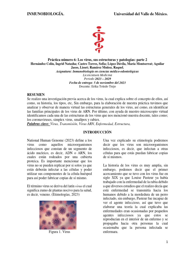 Reporte 6 Inmunobiología.. | PDF | Virus | VIH