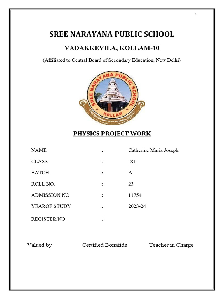 Physics Project | PDF | Refraction | Physical Phenomena
