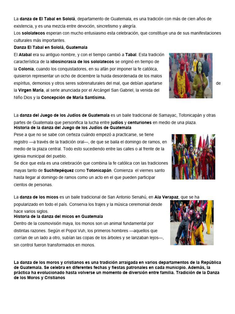 Danzas De Guatemal Pdf Guatemala Bailes