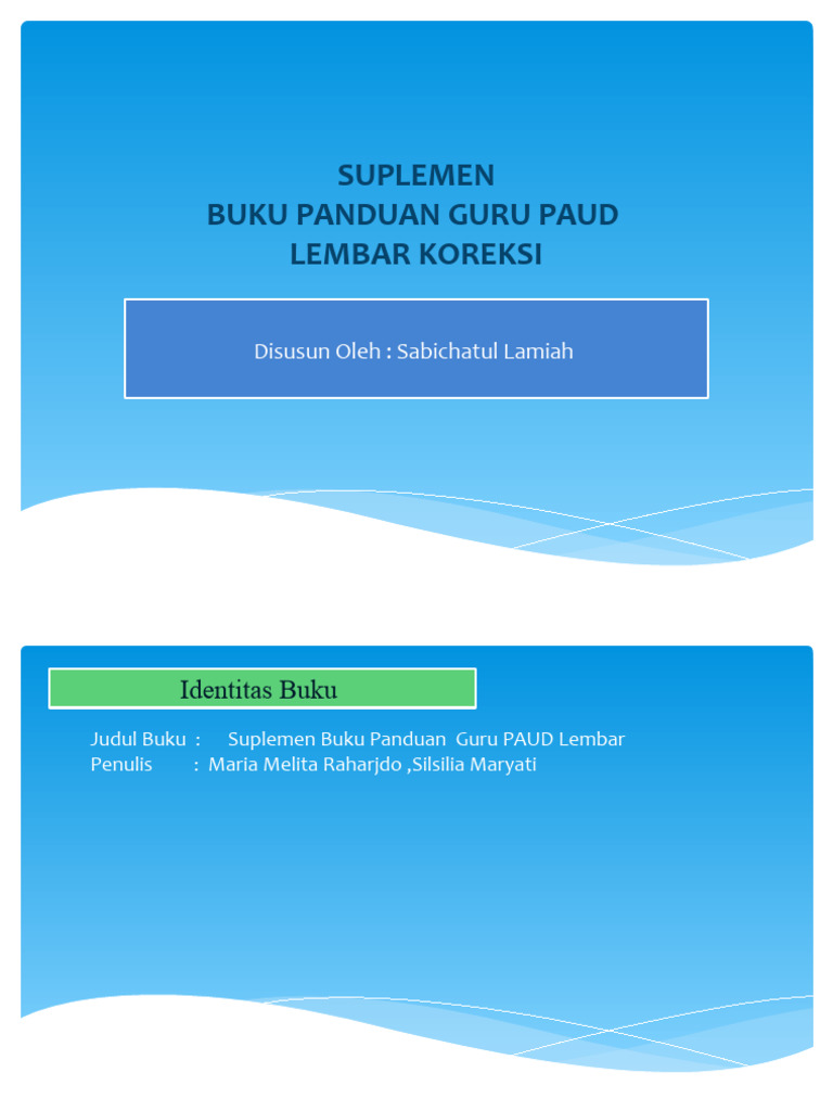 Kurikulum - Suplemen Buku Panduan Guru PAUD - Sabichatul Lamiah | PDF