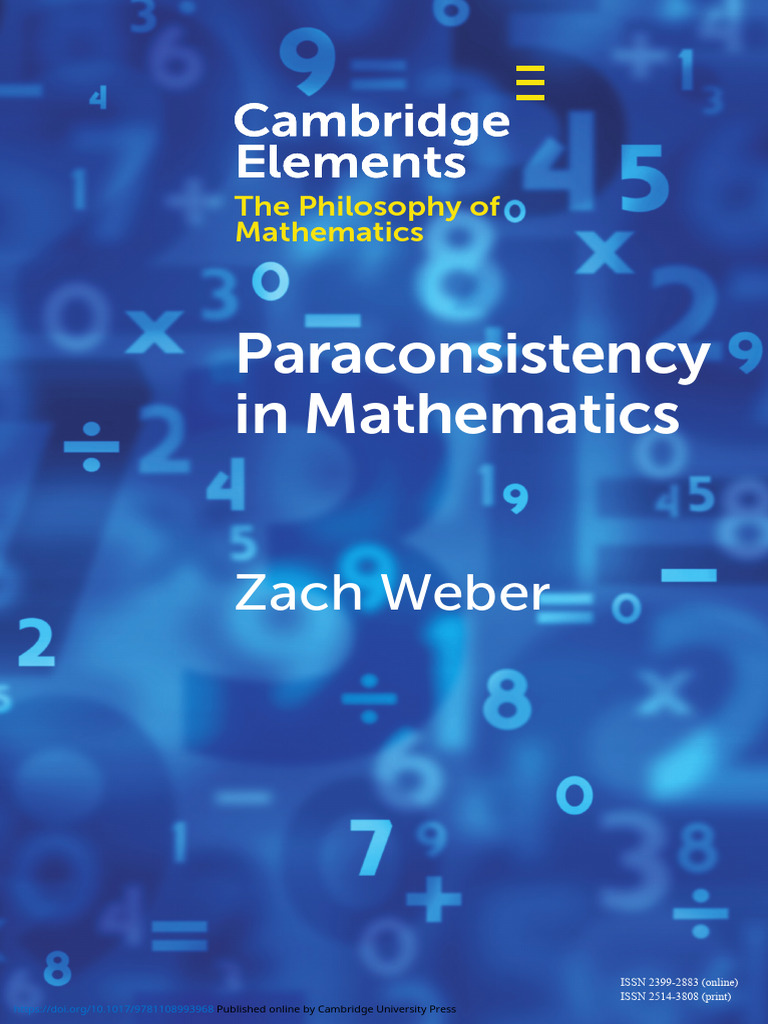 Zach Weber Paraconsistency In Mathematics Pdf Mathematics Theory