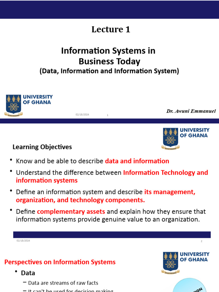 Lecture 1 | PDF | Information System | Information