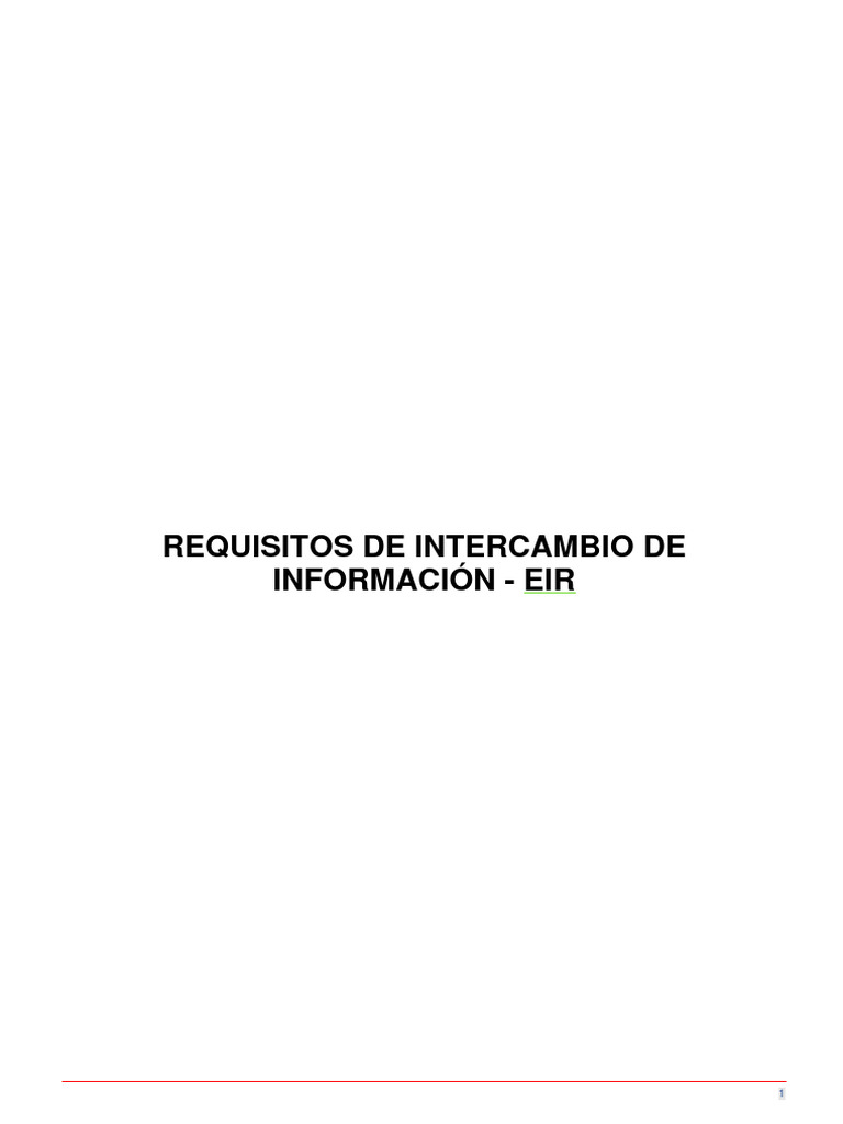 Requisitos de Intercambio de Información EIR | PDF | Software | Metadatos