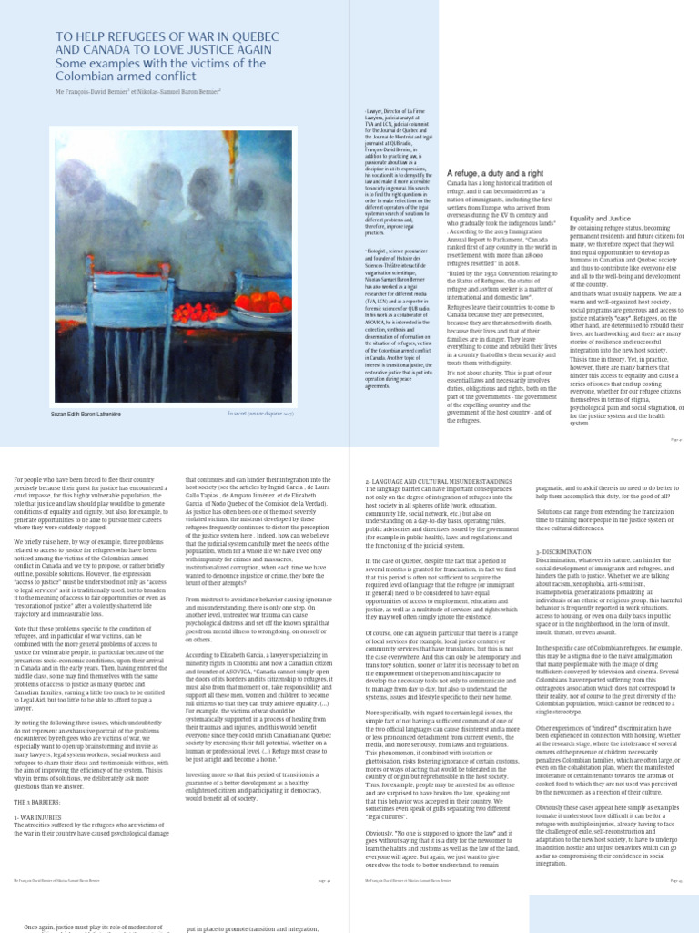 Supporting War Refugees in Canada | PDF | Refugee | Justice