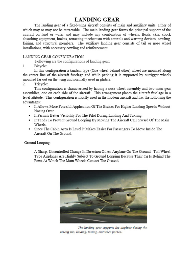 Landing Gear Notes | PDF
