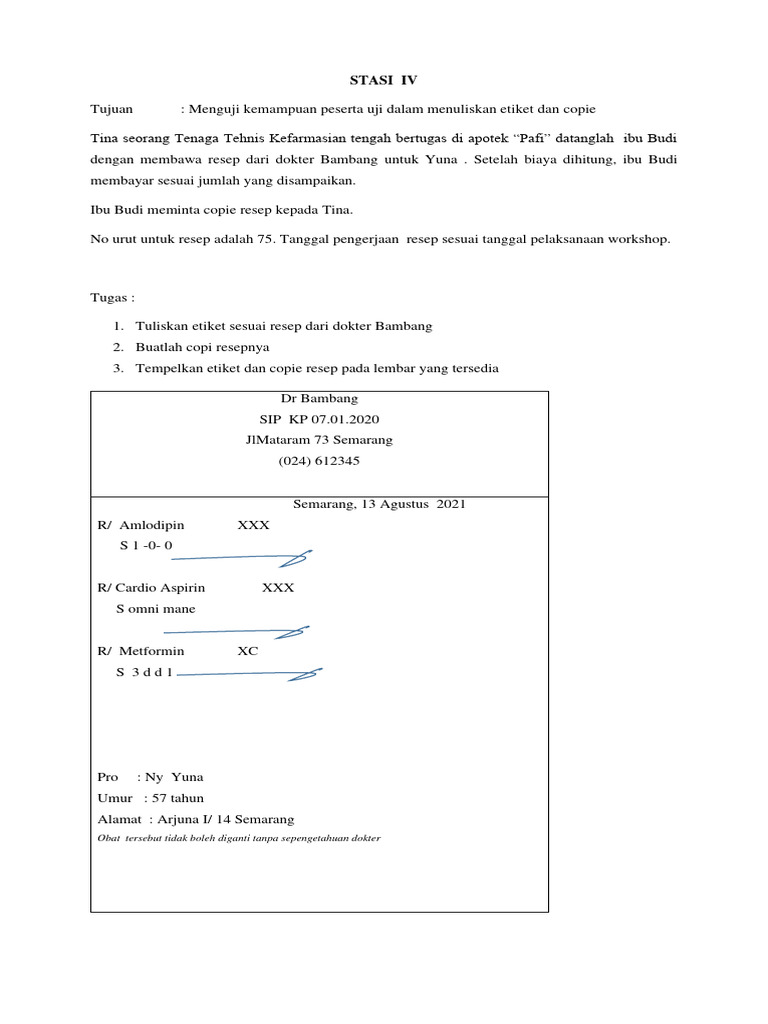 Contoh Soal Stasi 4 | PDF