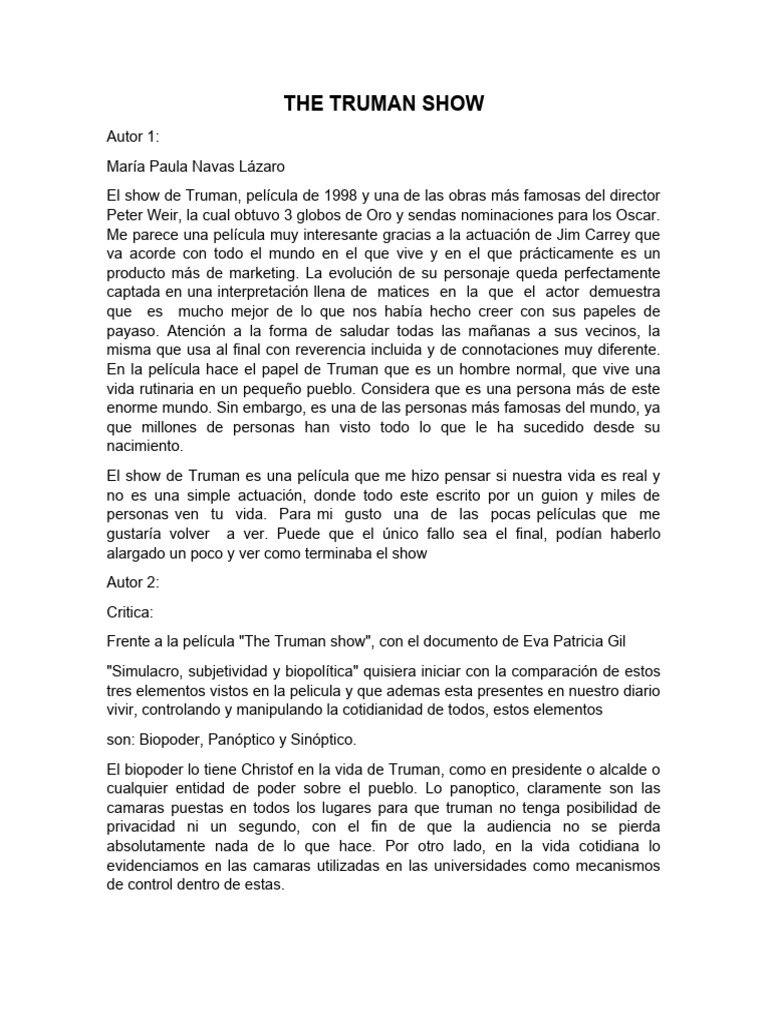 The Truman Show | PDF