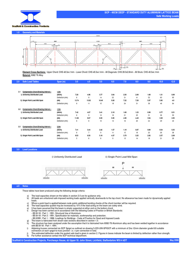 PDF For 450mm Aluminium Beams | Download Free PDF | Truss | Beam (Structure)