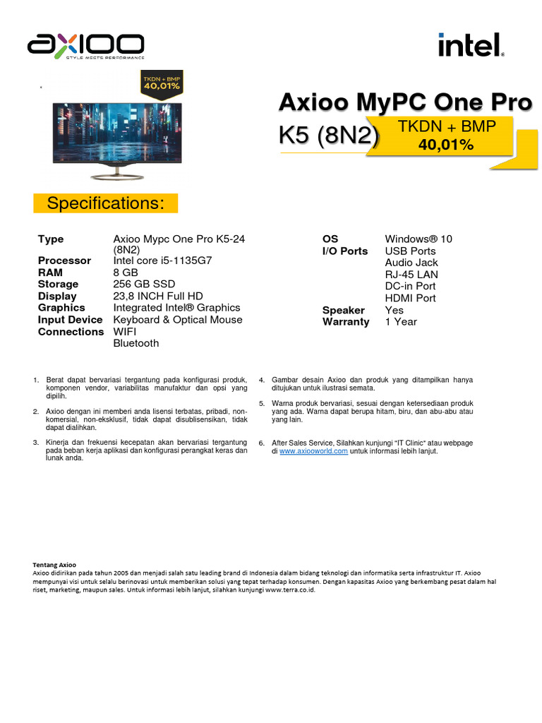 Axioo Mypc One Pro K5-24 (8N2) | PDF