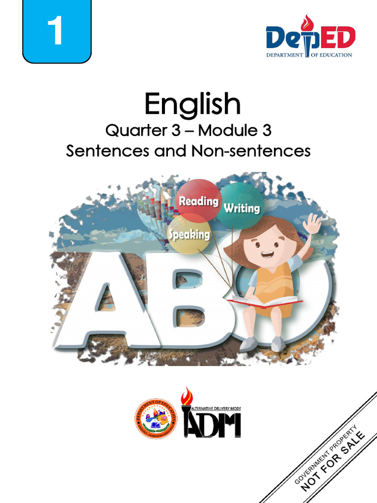 Eng1 Q3 Mod3 Sentence-and-Non-sentence V4 | PDF