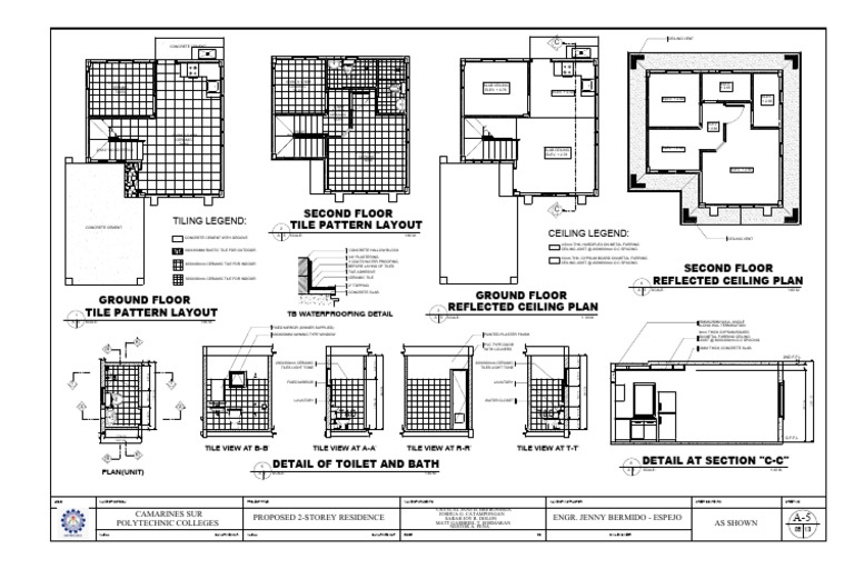 Second Floor Tile Pattern Layout: Tiling Legend: Ceiling Legend | PDF ...