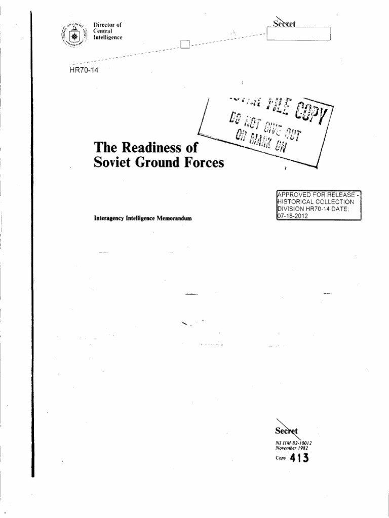 Soviet Ground Forces Readiness Analysis | PDF | Tanks | Division (Military)